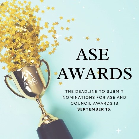 Final Days to Submit 2025 ASE Award Nominations Deadline: September 15 ...
